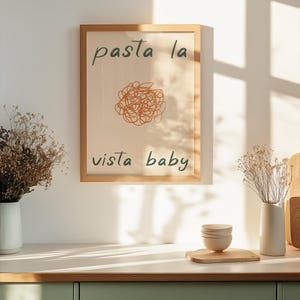 Pasta Print | Food Poster | Kitchen Print | Trendy Home Decor | Funky ...