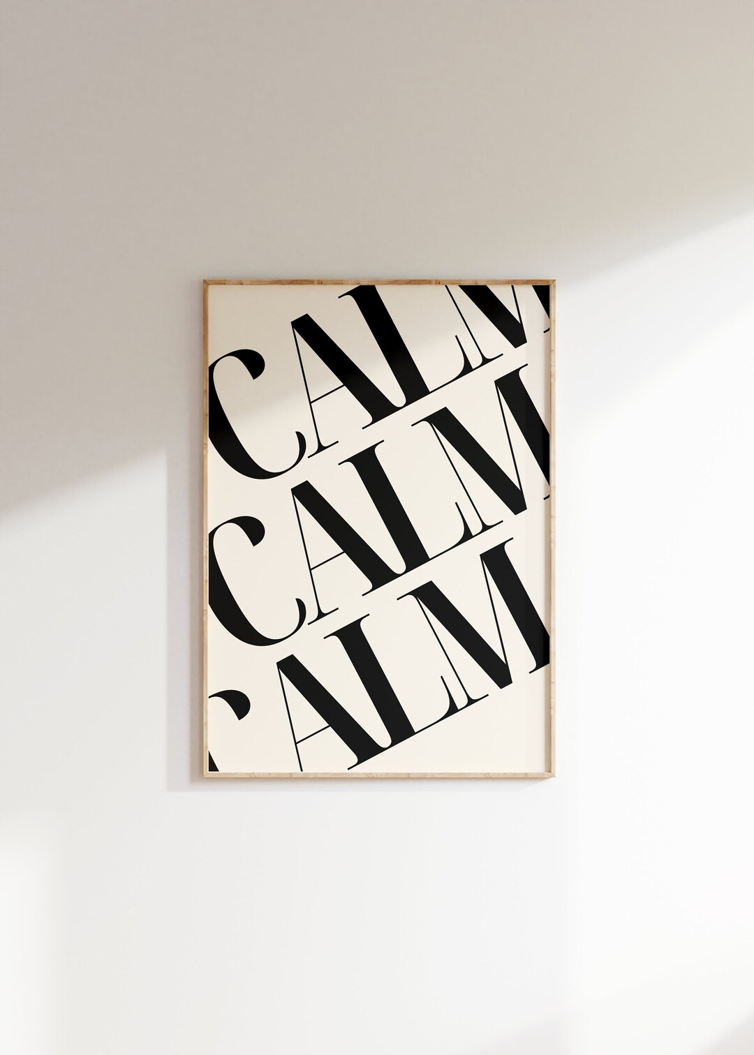 Calm Print Black White Minimalist Trendy Poster Funky Wall Art Retro ...