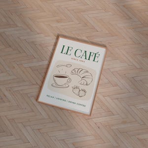Le Cafe Print | Tea Coffee Breakfast Food | Slow Living | Hand Drawn ...