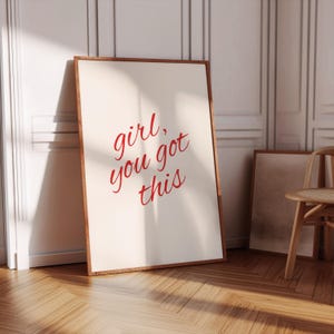 Girl You Got This Print Positive Poster Funky Wall Art Bold Retro ...