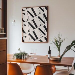 Calm Print | Black White | Minimalist | Trendy Poster | Funky Wall Art ...