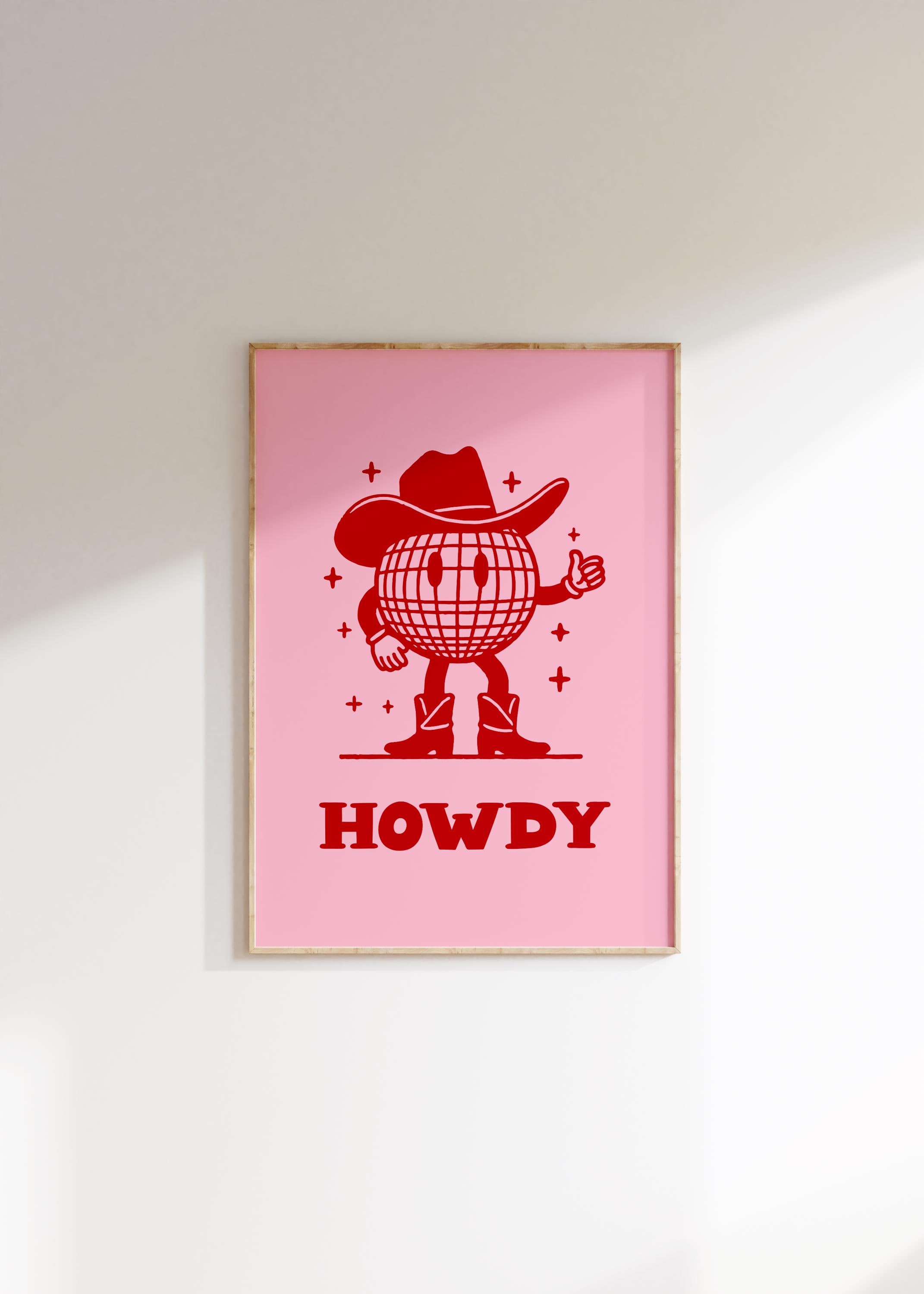 Disco Cowboy Print | Howdy Cowgirl | Western Poster | Lets Go Girls ...