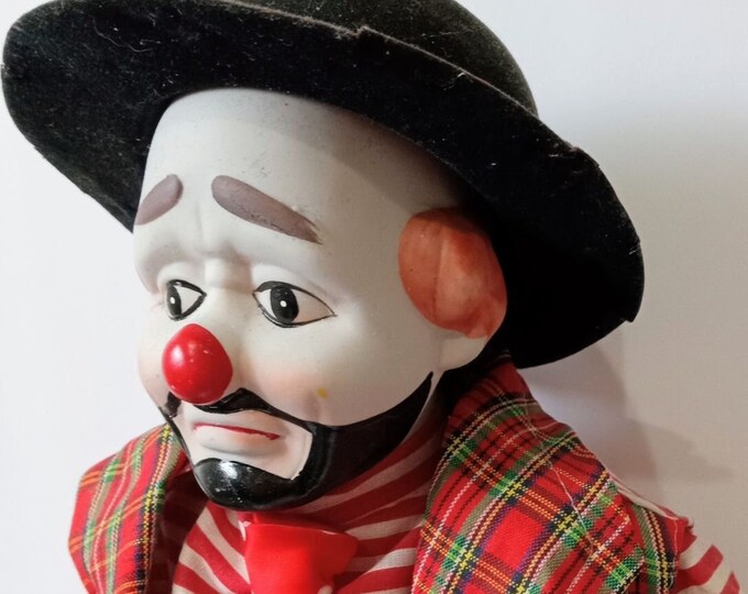 Rare Vintage Looks Like Emmett Kelly the Sad Hobo 19" H Clown Doll ...