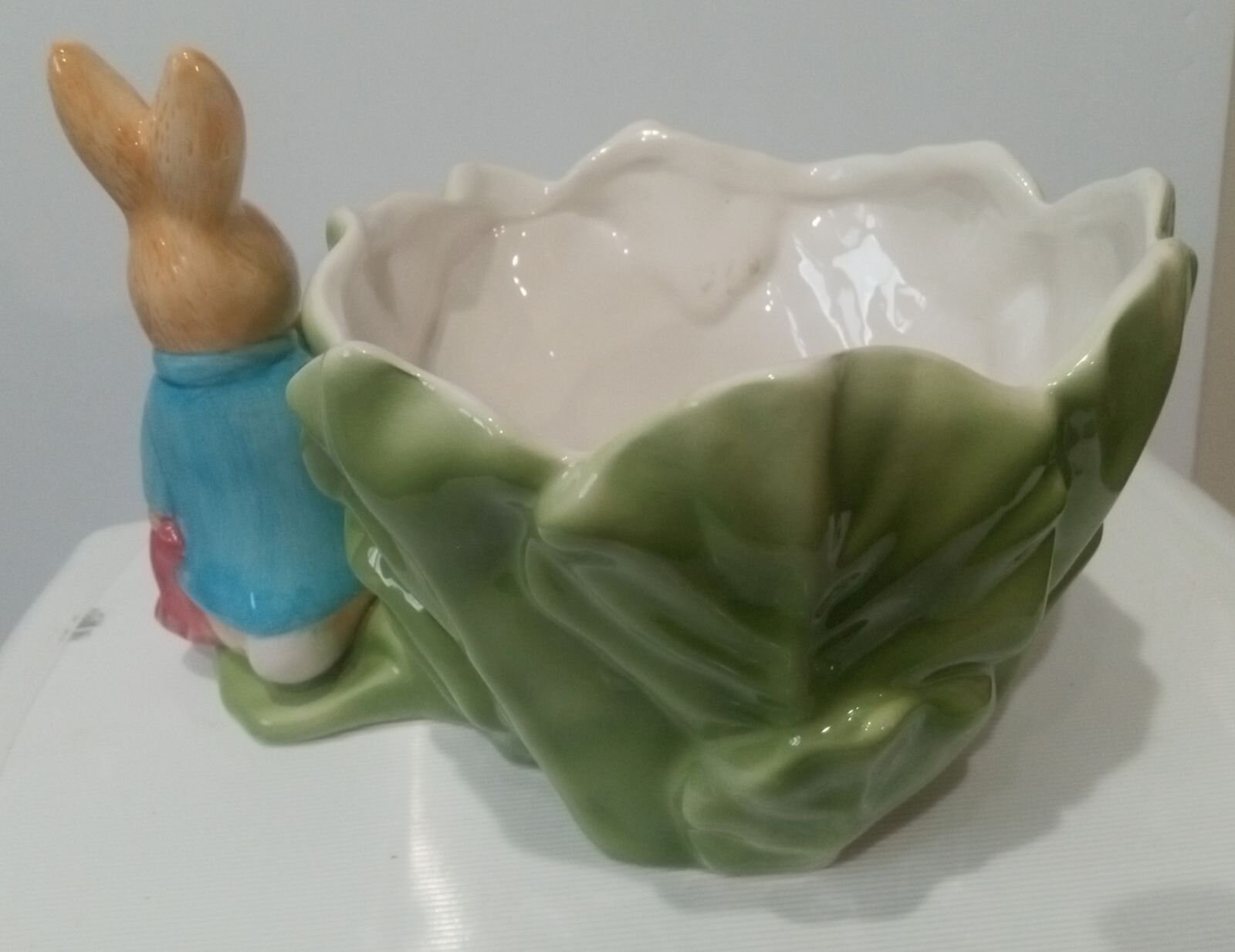 Vintage Beatrix Potter Rabbit Bunny Cabbage Teleflora Planter Bowl 1998 ...