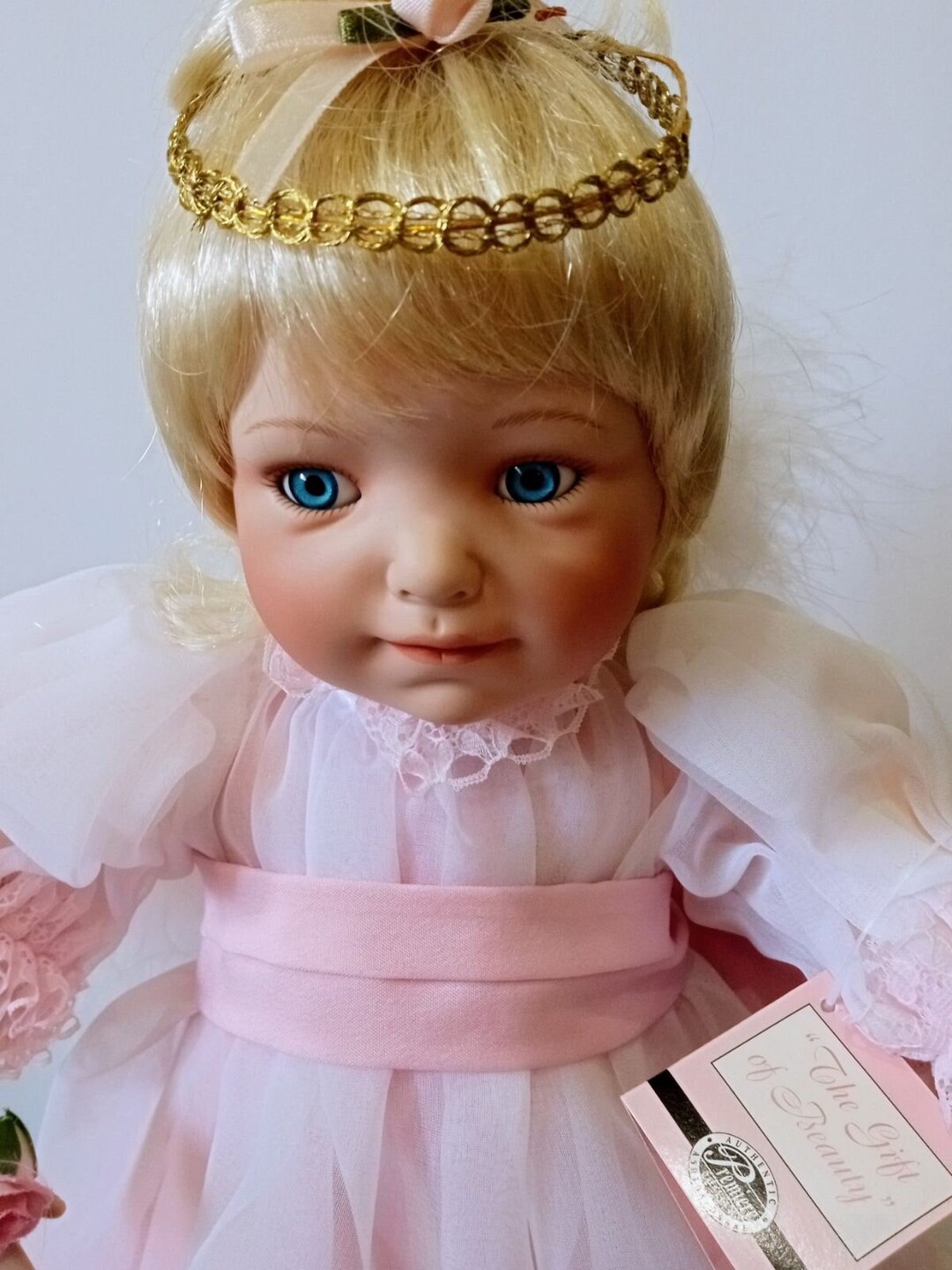 Ashton Drake Galleries Beautiful 12" H Angel Porcelain Doll Kneeling on ...