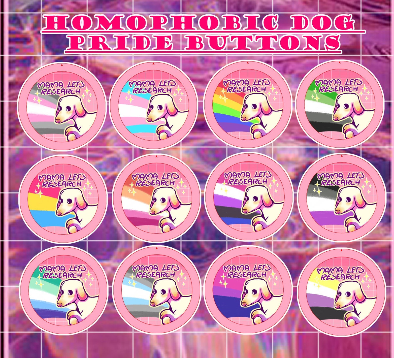 LGBTQ Perro homofóbico meme Pride Buttons - Etsy México