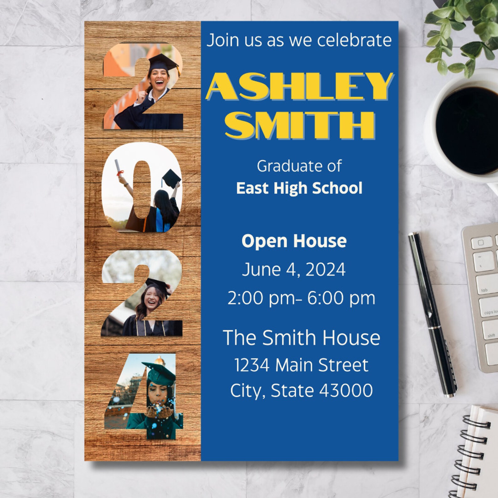 Class of 2024 Graduation Invitation, Custom Invitation Template - Etsy
