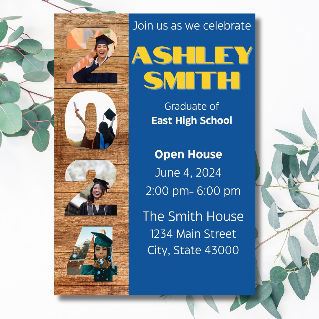 Class of 2024 Graduation Invitation, Custom Invitation Template - Etsy