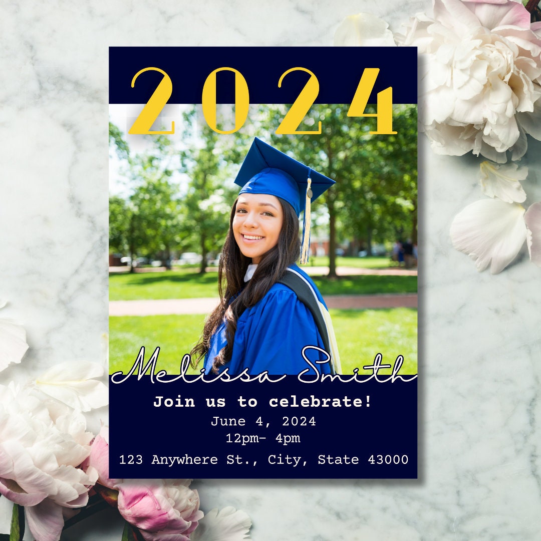 Class of 2024 Graduation Invitation, 1 Image, Fully Customizable ...