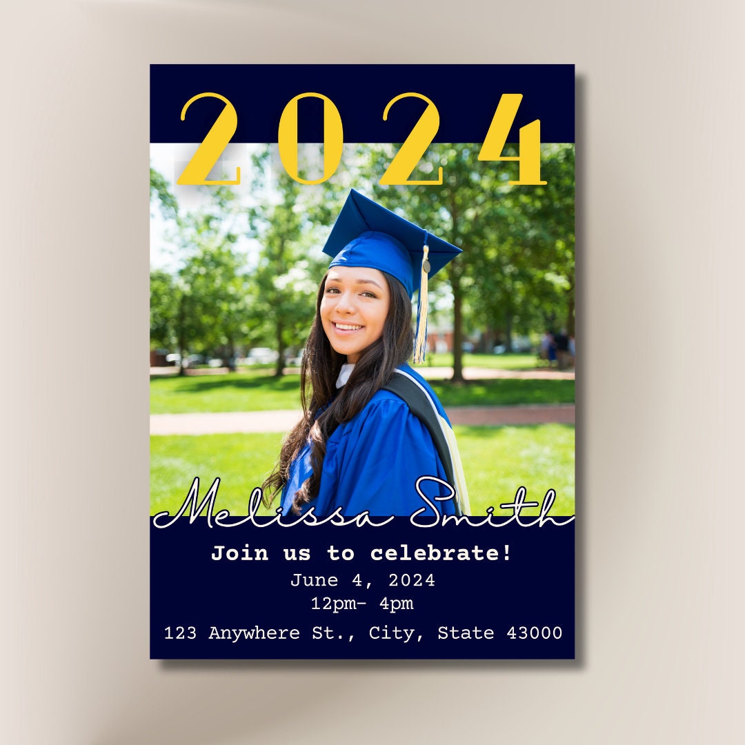 Class of 2024 Graduation Invitation, 1 Image, Fully Customizable ...