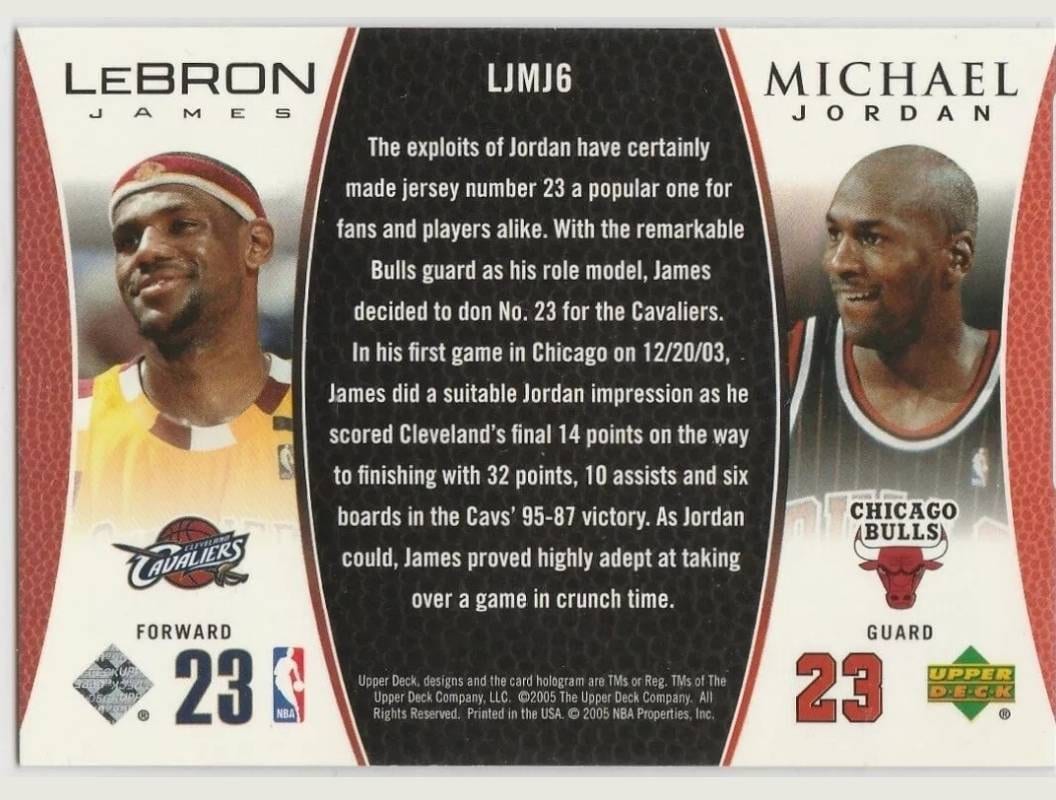Lebron James & Michael Jordan NBA GOATS Dual Special Short Print!! # ...