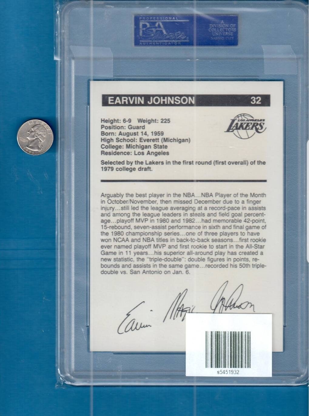 Rare Basf Promo Rookie!! Magic Johnson! Graded 8 Psa. Rare 1982-83 ...