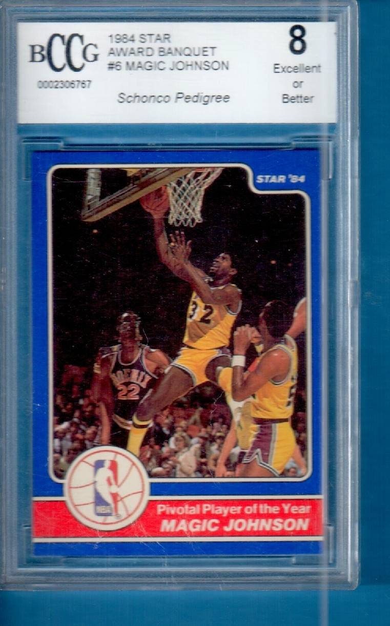 Star Rookie Magic Johnson Graded 8 Bgs. Rare Award Banquet 1983-84 Star ...