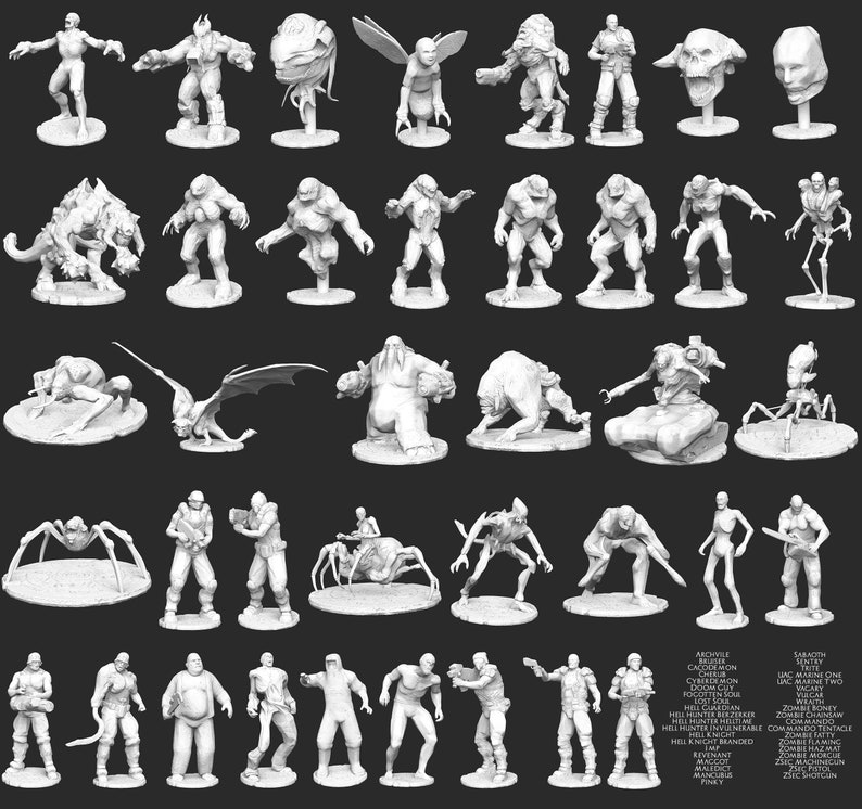 Complete Set Doom 3 3d Model Stl File 3d Print Etsy