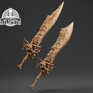 Ringed Knight Paired Greatsword Life Size Replica Prop Kit 3D Print FDM ...