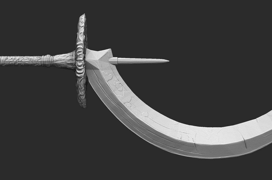 Crescent Moon Sword Dark Souls 3 Stl Digital Model 3d Print Etsy