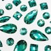 Loose Teal Resin Rhinestones Teal Green Sew on Stones Different Shapes ...
