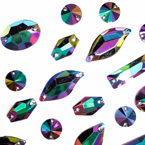 Loose Purple AB Resin Rhinestones Violet Sew on Iridescent - Etsy