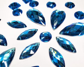 Loose Teal Resin Rhinestones Teal Green Sew on Stones - Etsy