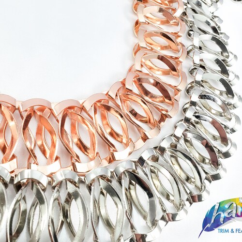 Braided Metallic Chain Trim Silver and Gold Chain Link - Etsy