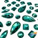 Loose Teal Resin Rhinestones Teal Green Sew on Stones Different Shapes ...