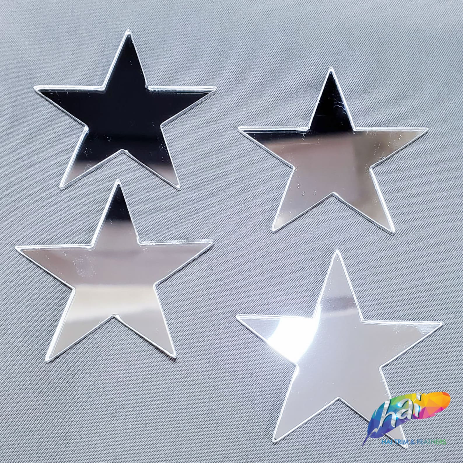 Loose Gray Mirrors, Silver Mirror Rhinestones, Grey Star Cut Mirror ...