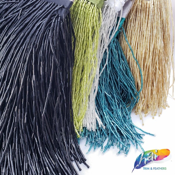 6 Beaded Fringe by the Yard Colored Bugle Beaded Fringe | Etsy