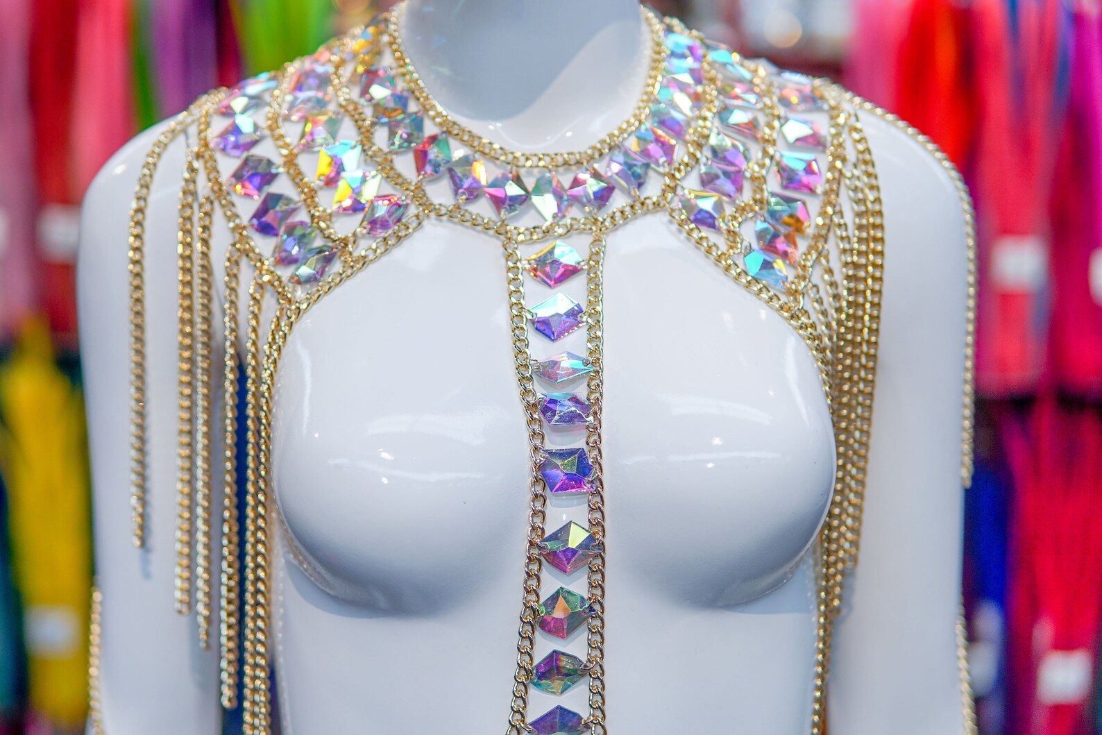 Gold Chain Dress Rhinestone Chain Dress Dancer Jewelry Red - Etsy