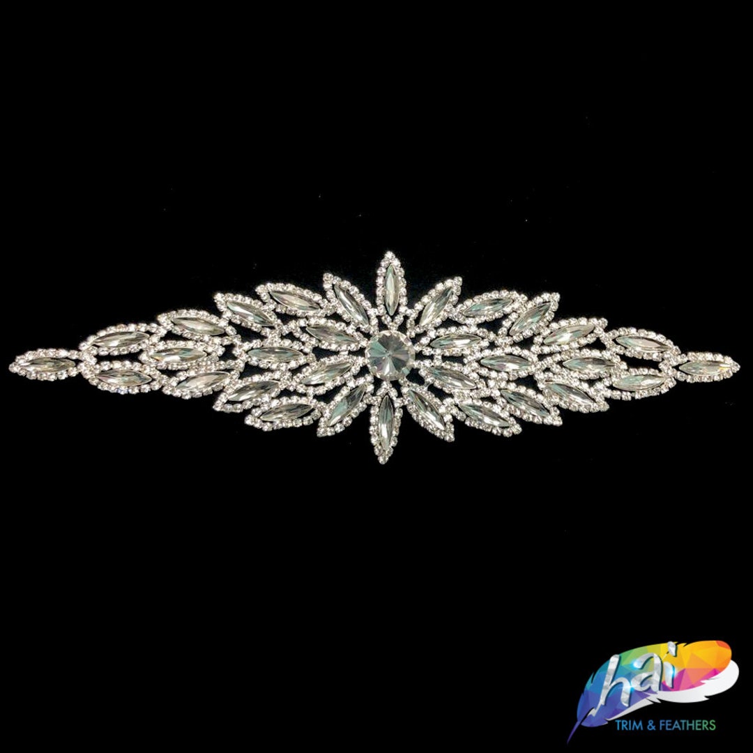 Crystal Rhinestone Motif on Metal Settings, Crystal AB Rhinestone ...