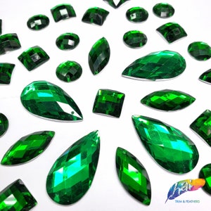 Loose Kelly Green Resin Rhinestones Green Sew on Stones Different ...
