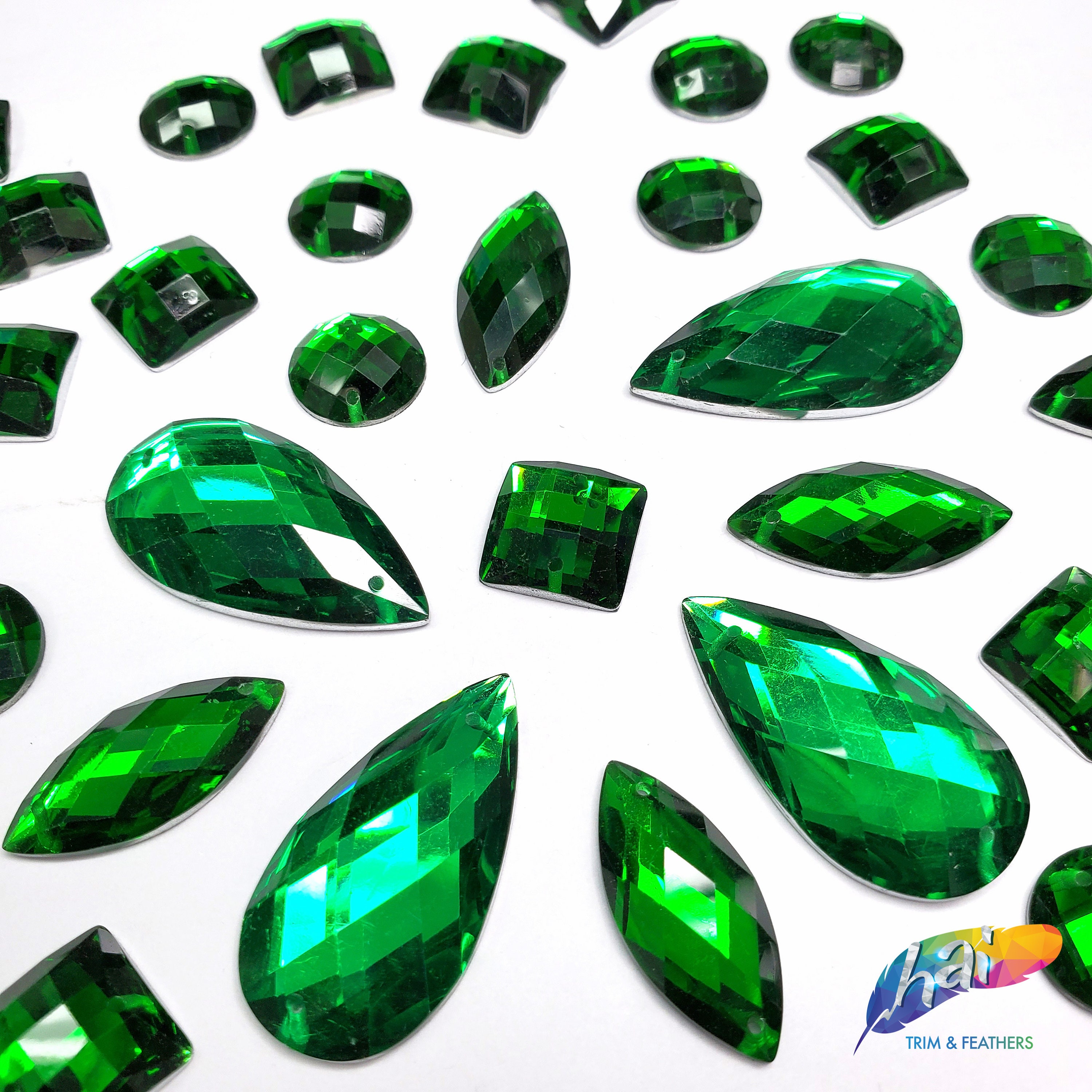 Loose Kelly Green Resin Rhinestones Green Sew on Stones - Etsy