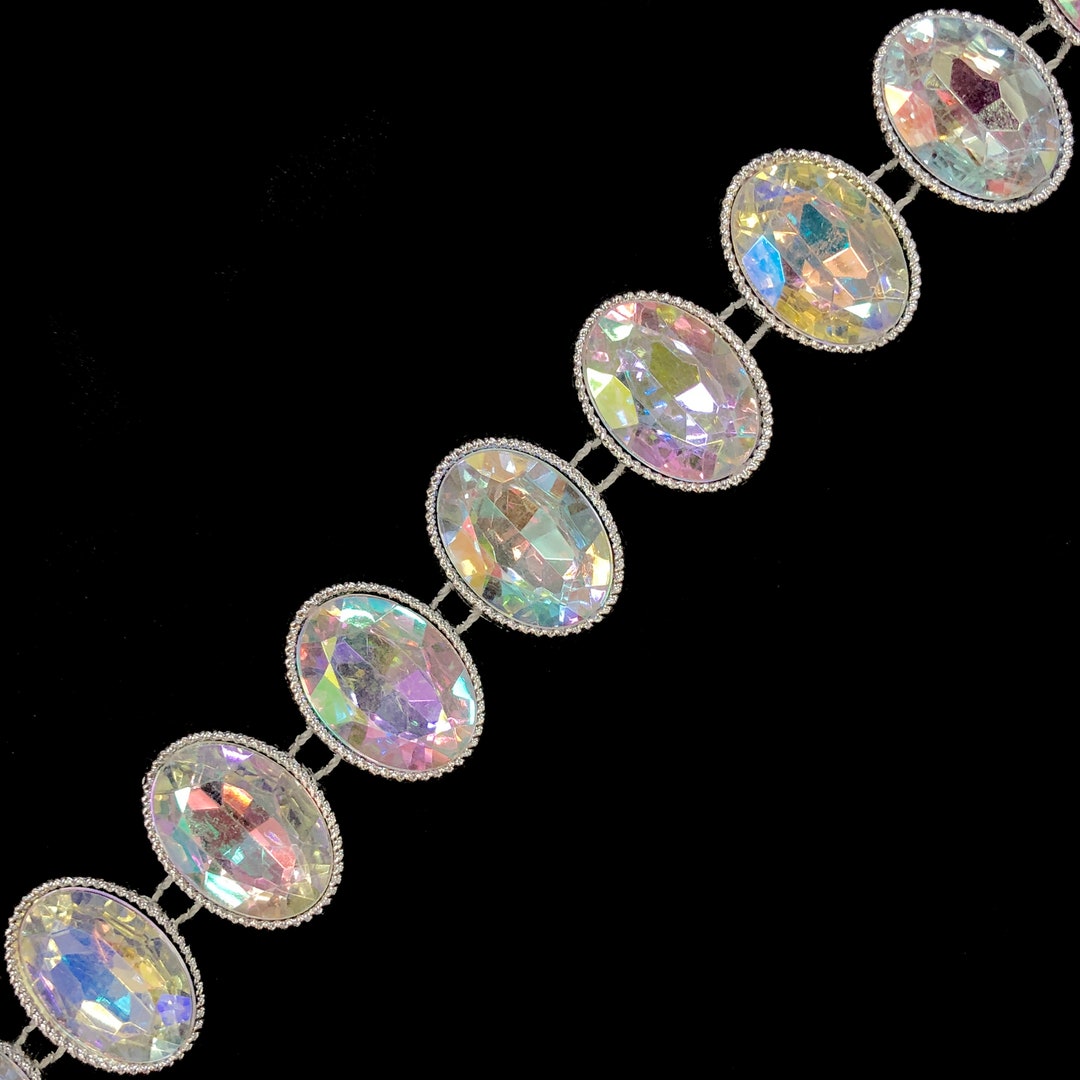 Silver Rhinestone Plastic Stud Trim Gold Plastic Trim W/ - Etsy