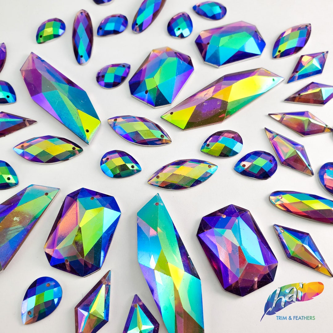 Loose Purple AB Resin Rhinestones Violet Sew on Iridescent Different ...