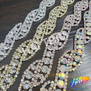 Crystal Rhinestone Trimming, Wedding or Formal Rhinestone Trim, Wavy ...