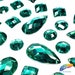 Loose Teal Resin Rhinestones Teal Green Sew on Stones Different Shapes ...