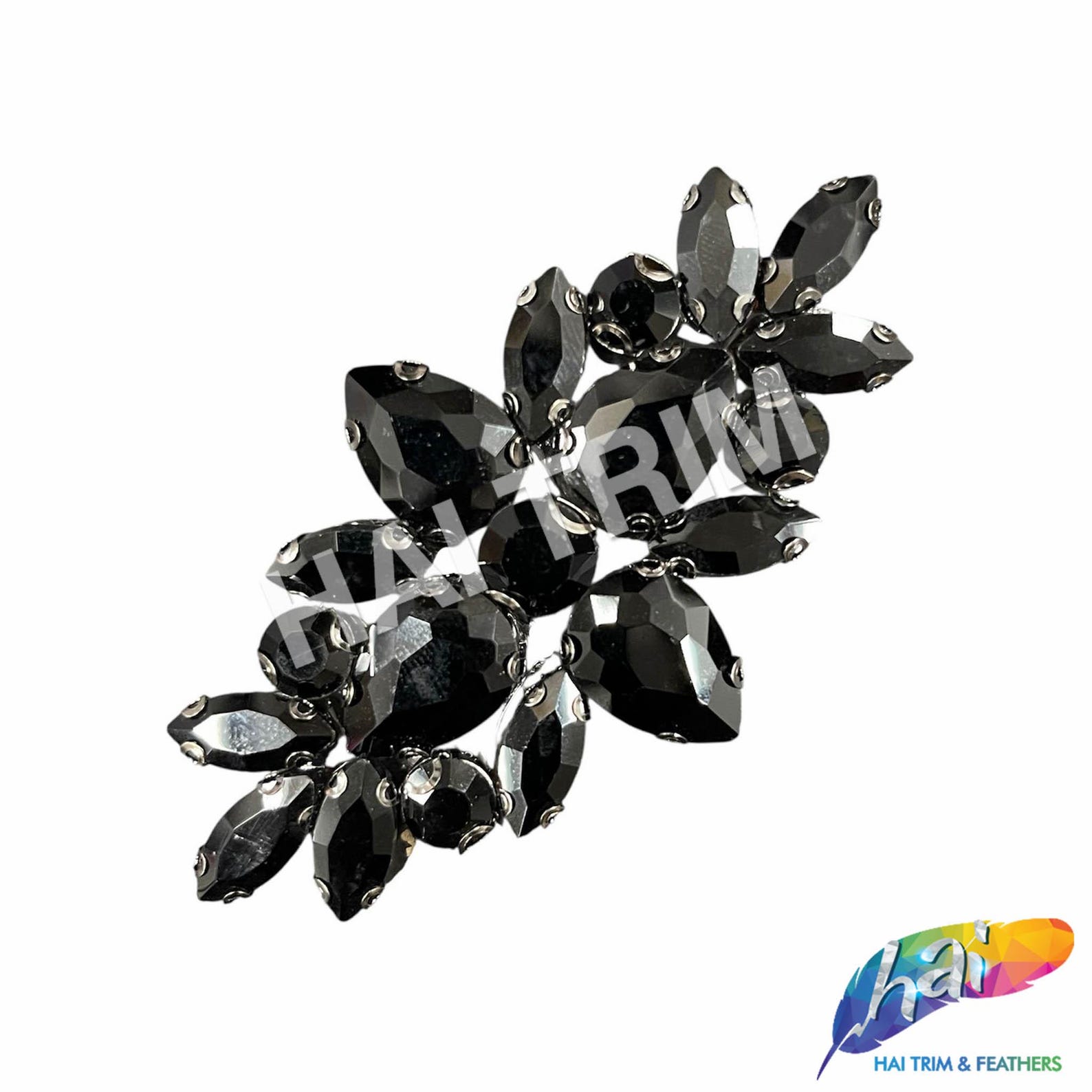 Rhinestone Applique on Gel Backing With Crystal Prong Setting, Fancy ...