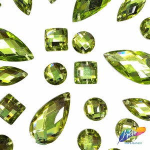 Loose Yellow Green Resin Rhinestones Light Green Sew on Stones ...