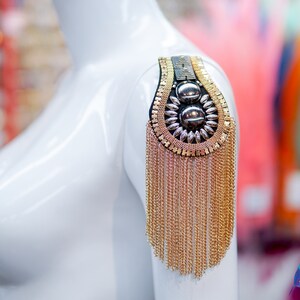 Sold PER PIECE! Beaded Epaulets, Fancy Shoulder Patches, Shiny Beaded ...