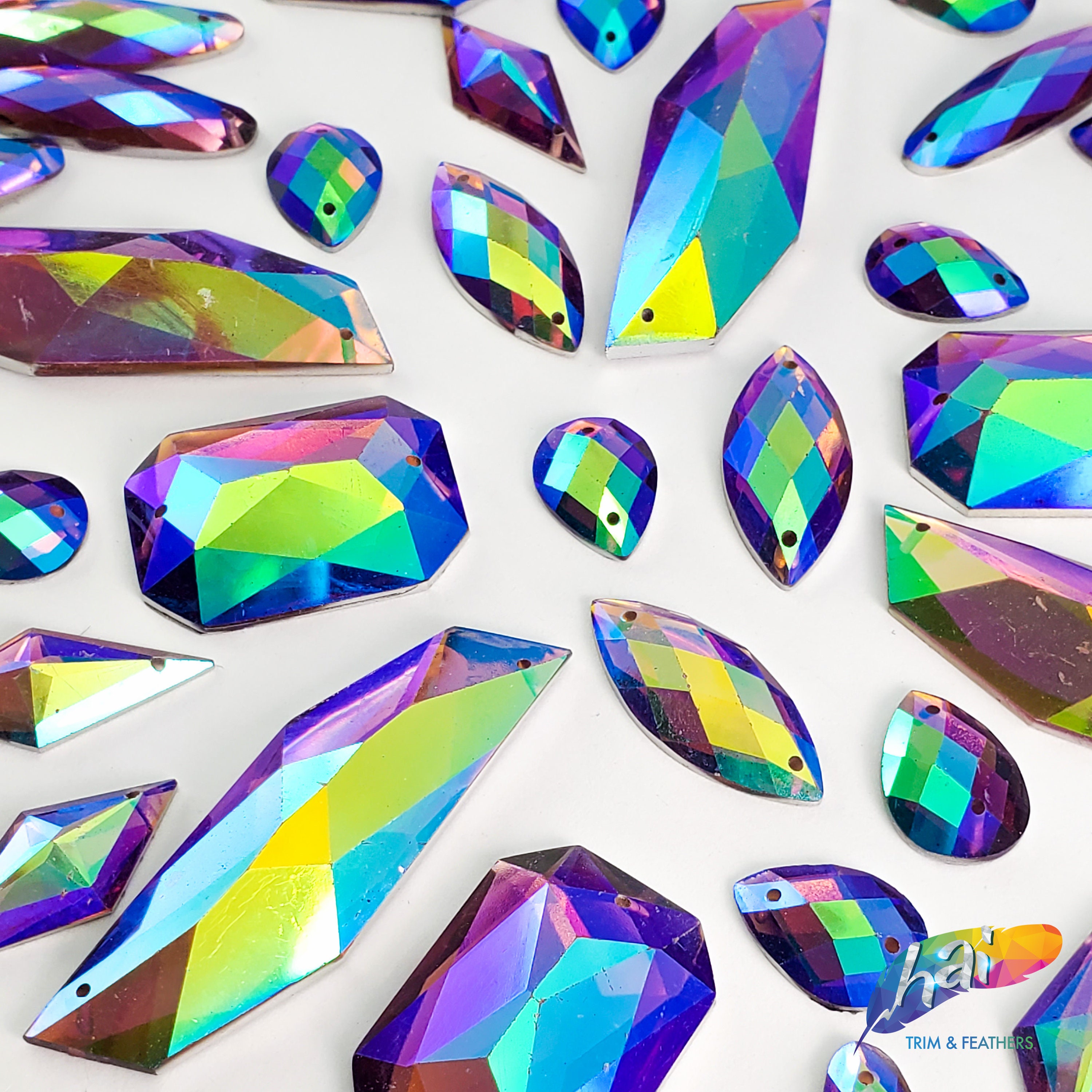 Loose Purple AB Resin Rhinestones Violet Sew on Iridescent - Etsy