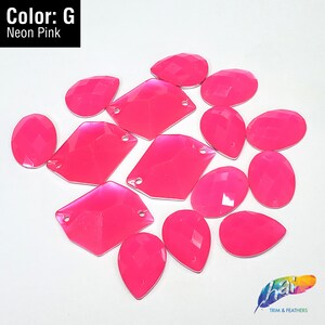 Neon Stones, Fluorescent Color Resin Rhinestones, Pink Sew on Colorful ...