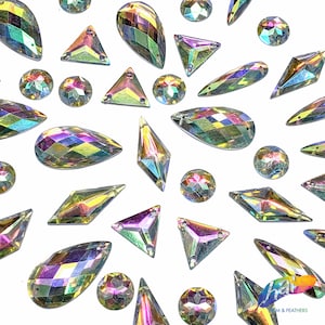 Loose Clear AB Resin Plastic Acrylic Rhinestones Crystal AB Sew on ...