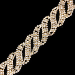 Crystal Rhinestone Trimming, Wedding or Formal Rhinestone Trim, Braided ...