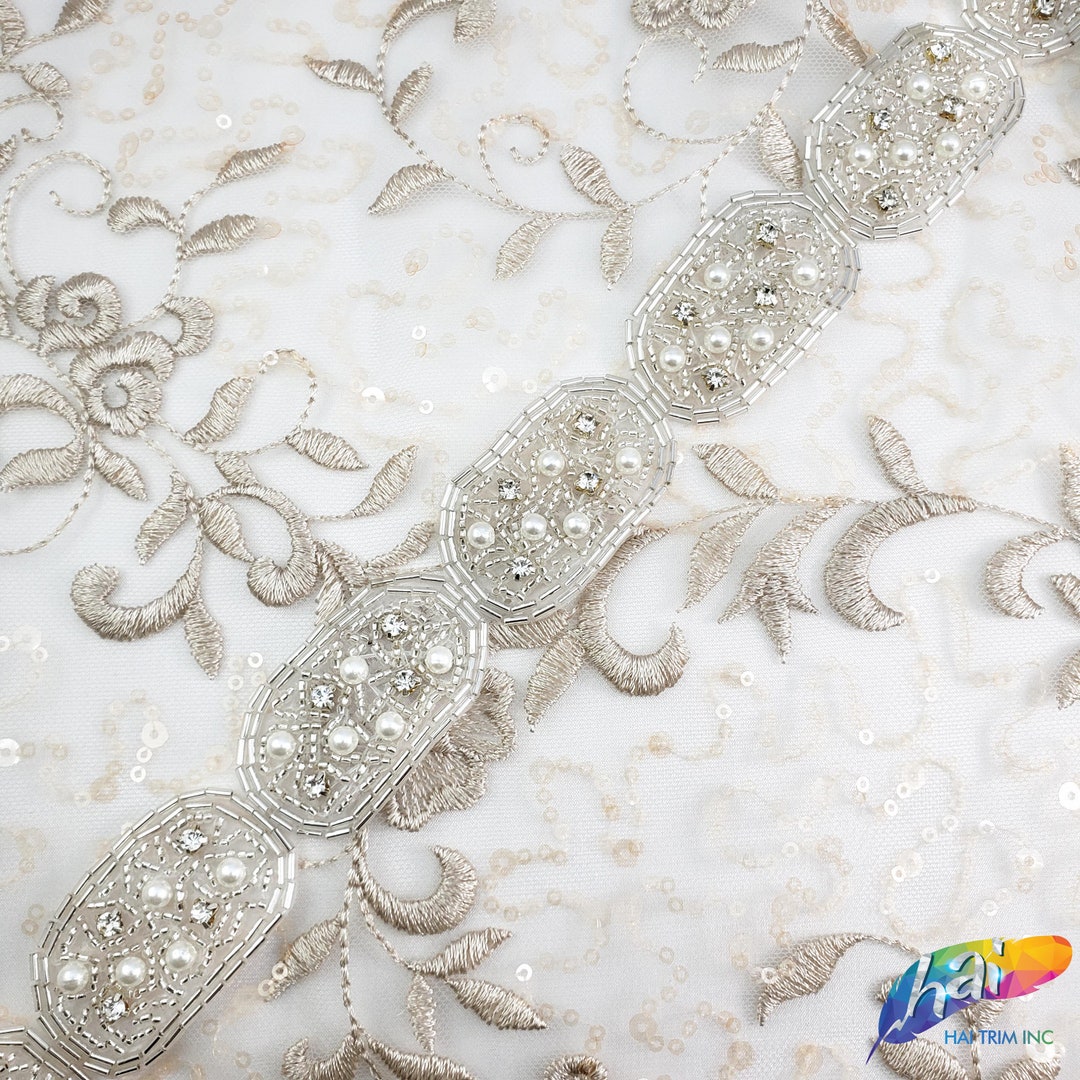 Beaded Crystal Rhinestone Trimming, Wedding Elegant Formal Rhinestone ...