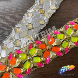 Multicolored Neon Rhinestone Iron on Trim, Neon Stone Rhinestone ...