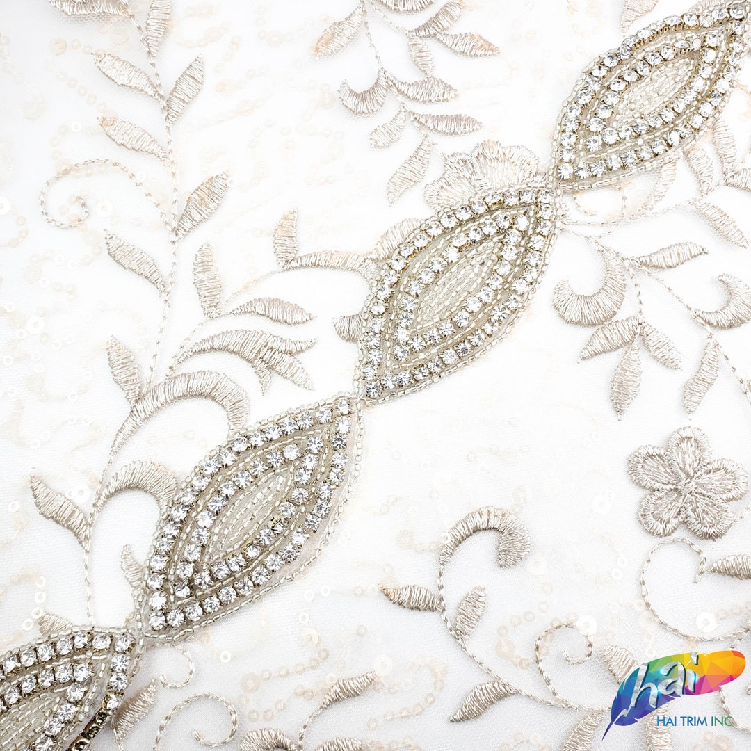 Beaded Crystal Rhinestone Trimming, Wedding Elegant Formal Rhinestone ...