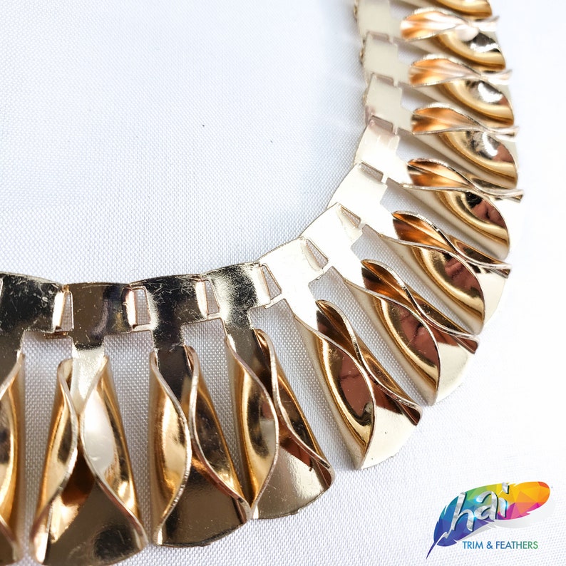 Folded Metallic Chain Trim Silver Chain Link Gold Decorative - Etsy