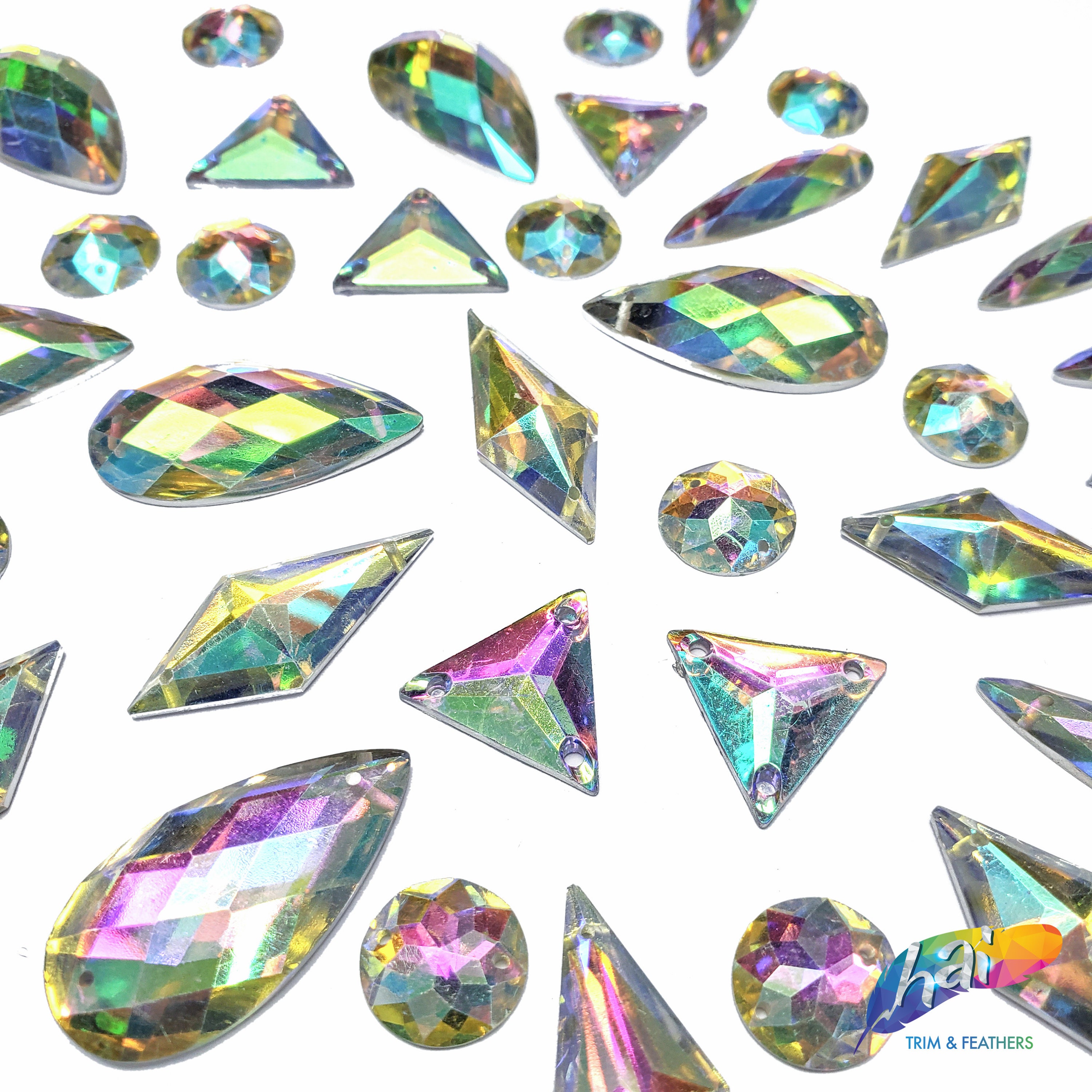 Loose Clear AB Resin Plastic Acrylic Rhinestones Crystal AB - Etsy
