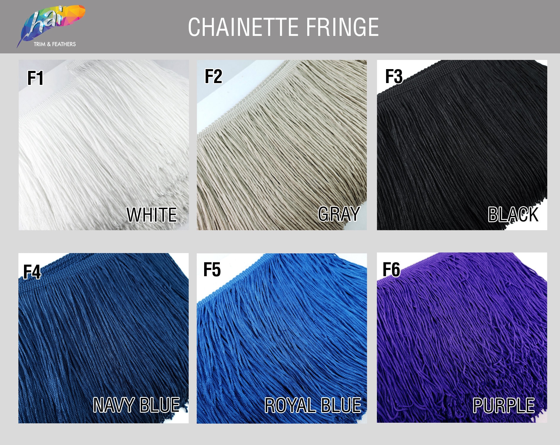 12" Chainette Fringe, Polyester Fabric Fringe, Tassel Fringe by the ...