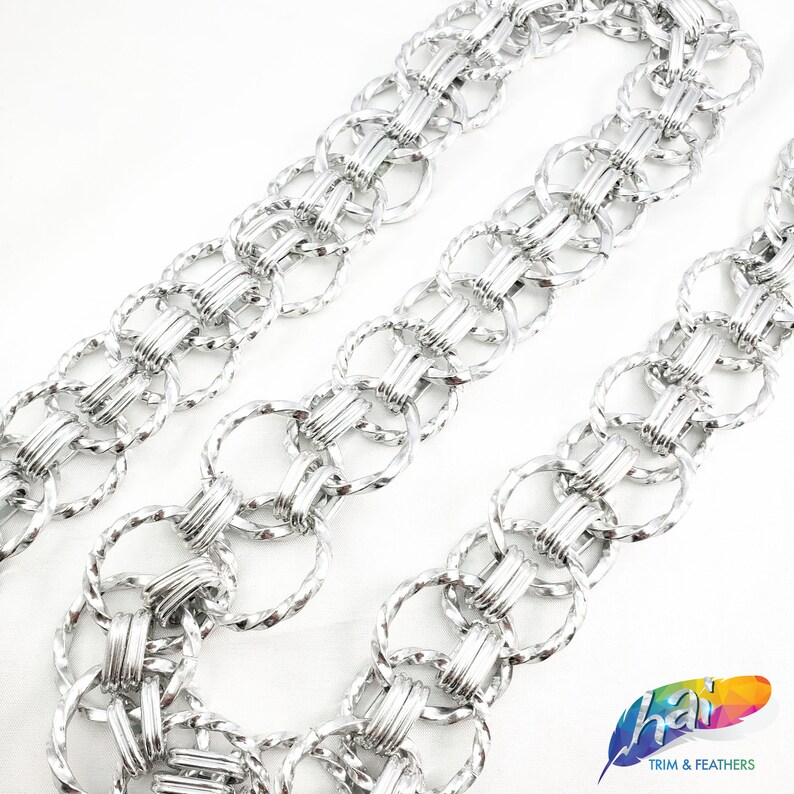 Multiple Round Metallic Chain Trim Silver Chain Link - Etsy