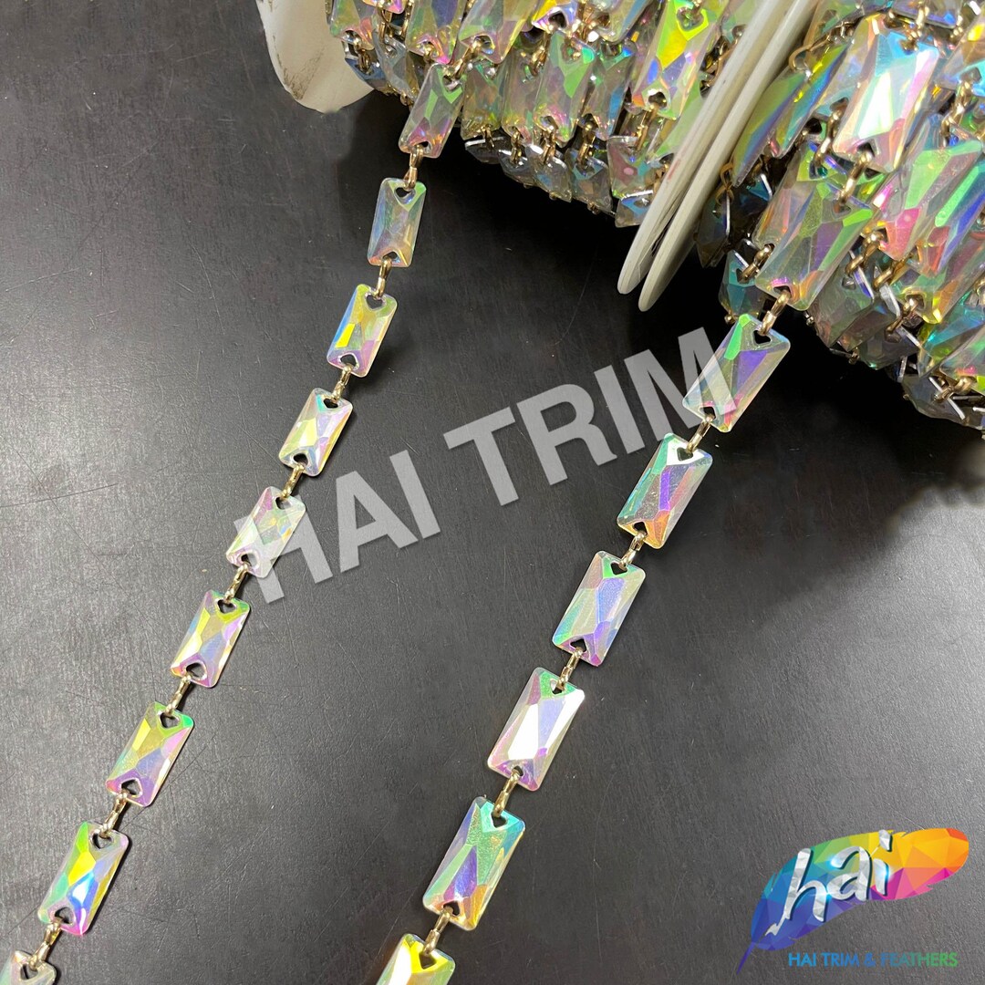 Fancy Lridescent Acrylic Chained Stone Trim, Dance Broadway Carnival ...